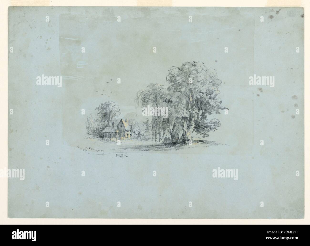 Country Scene, Jasper Francis Cropsey, American, 1823–1900, Graphite ...