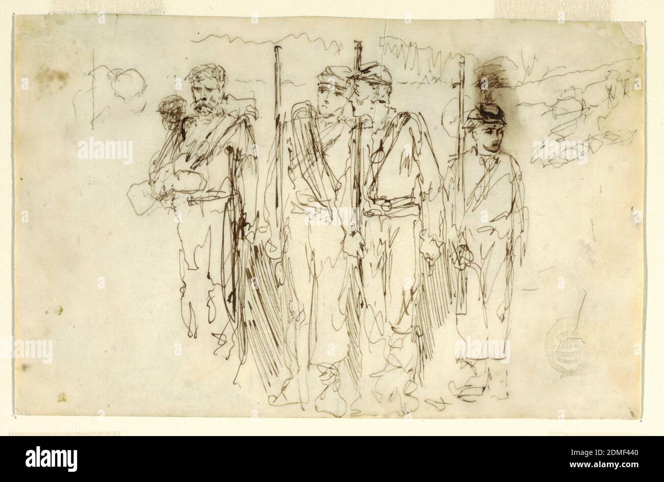 The Walking Wounded, Pen and brown ink, graphite on light-brown wove ...