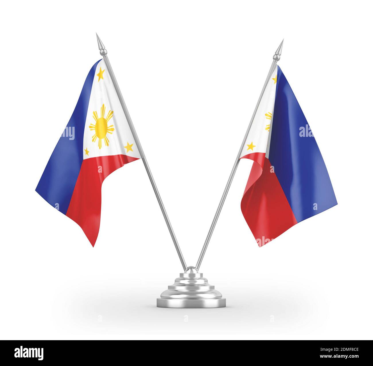 Philippines table flags isolated on white 3D rendering Stock Photo - Alamy