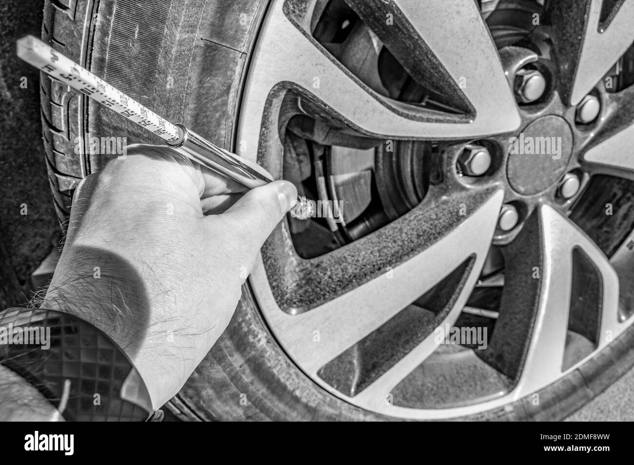 Check tire pressure guage hi-res stock photography and images - Alamy