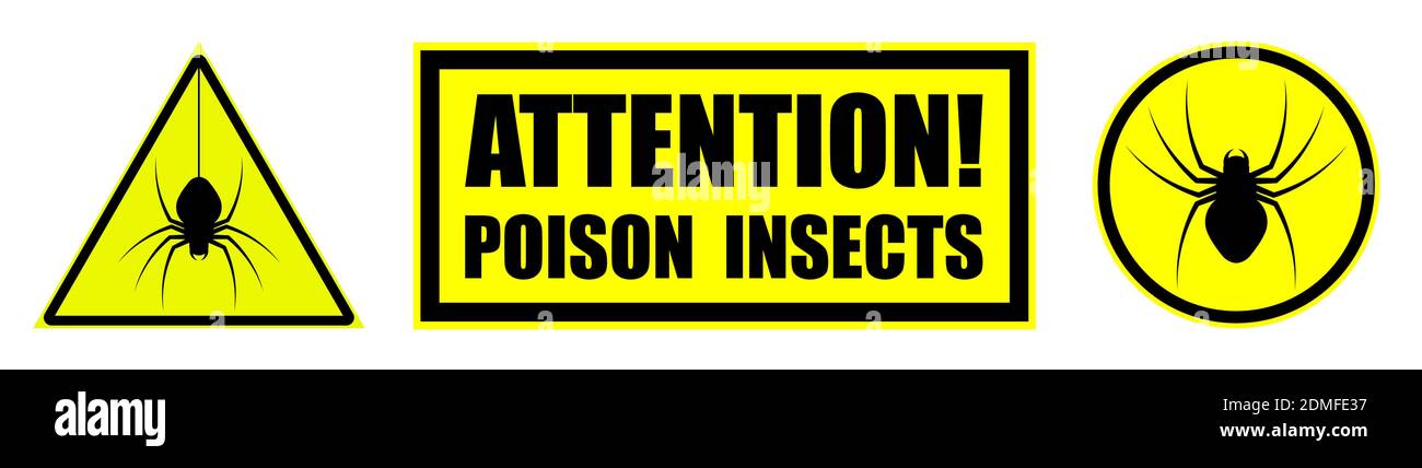Warning sign beware of spiders spiders Stock Vector Images - Alamy