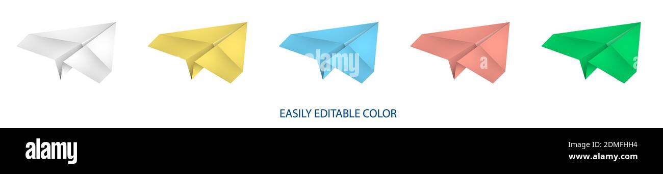 realistic paper airplane icon. Sending messages and delivering e-mail ...