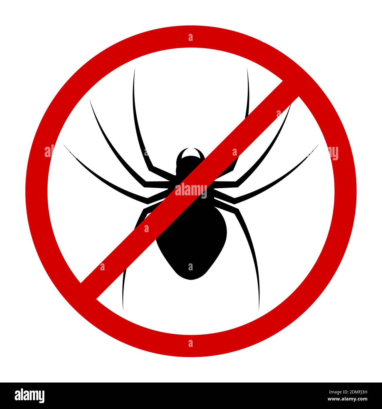 warning round sign about danger of poisonous insects. Attack of spider ...