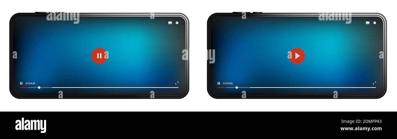 realistic mockup of a smartphone with a mobile video player on the ...