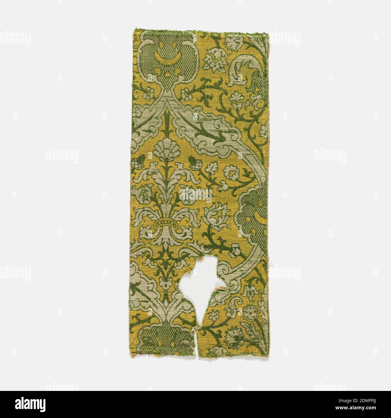 Fragments, Medium: silk, linen Technique: woven, Green, yellow and ...