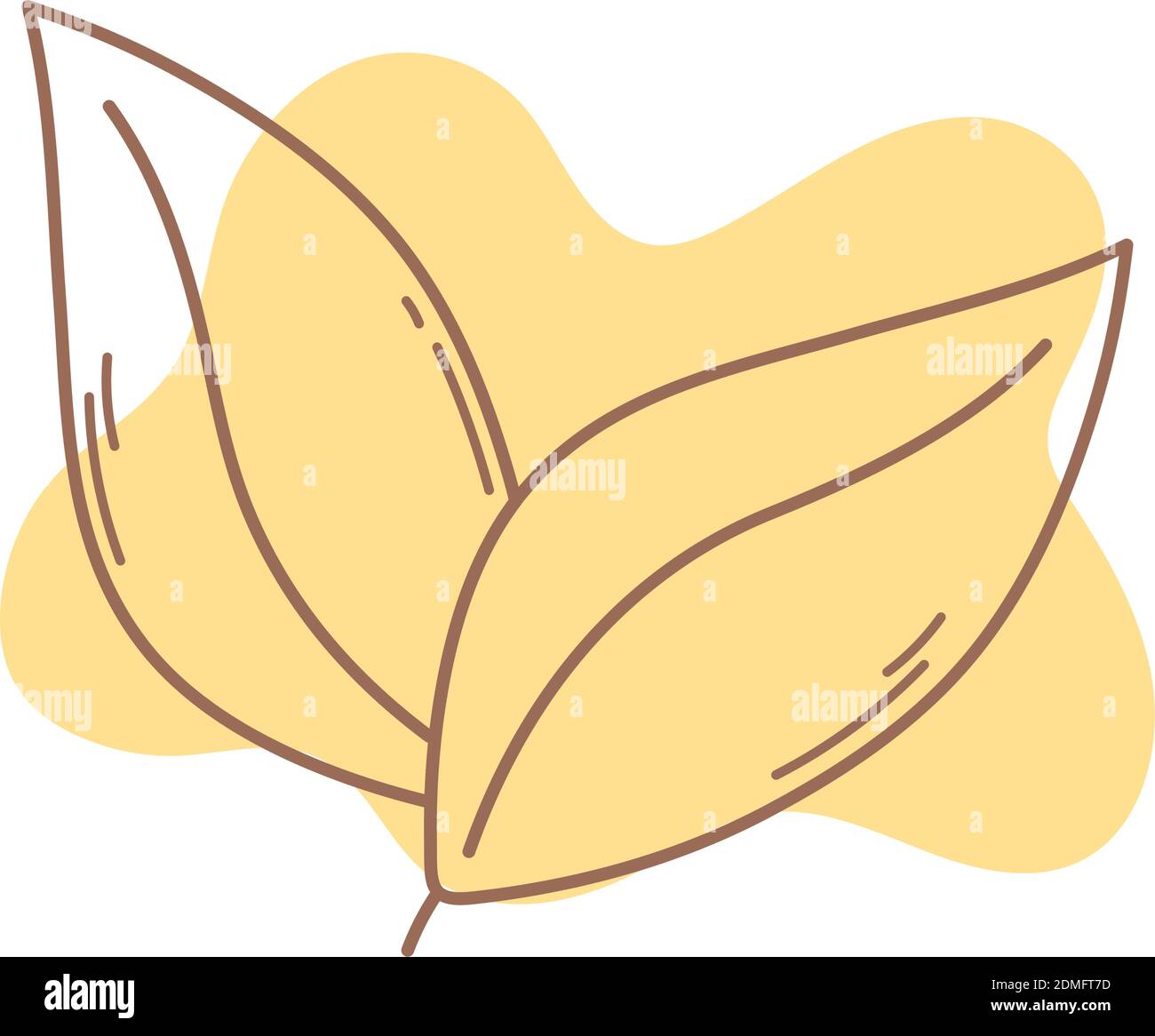 leaves nature foliage organic icon line and fill vector illustration ...