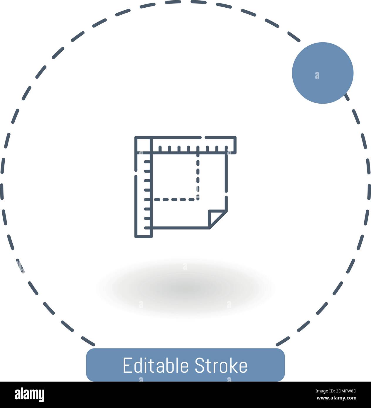 ruler vector icon editable stroke outline icons for web and mobile ...