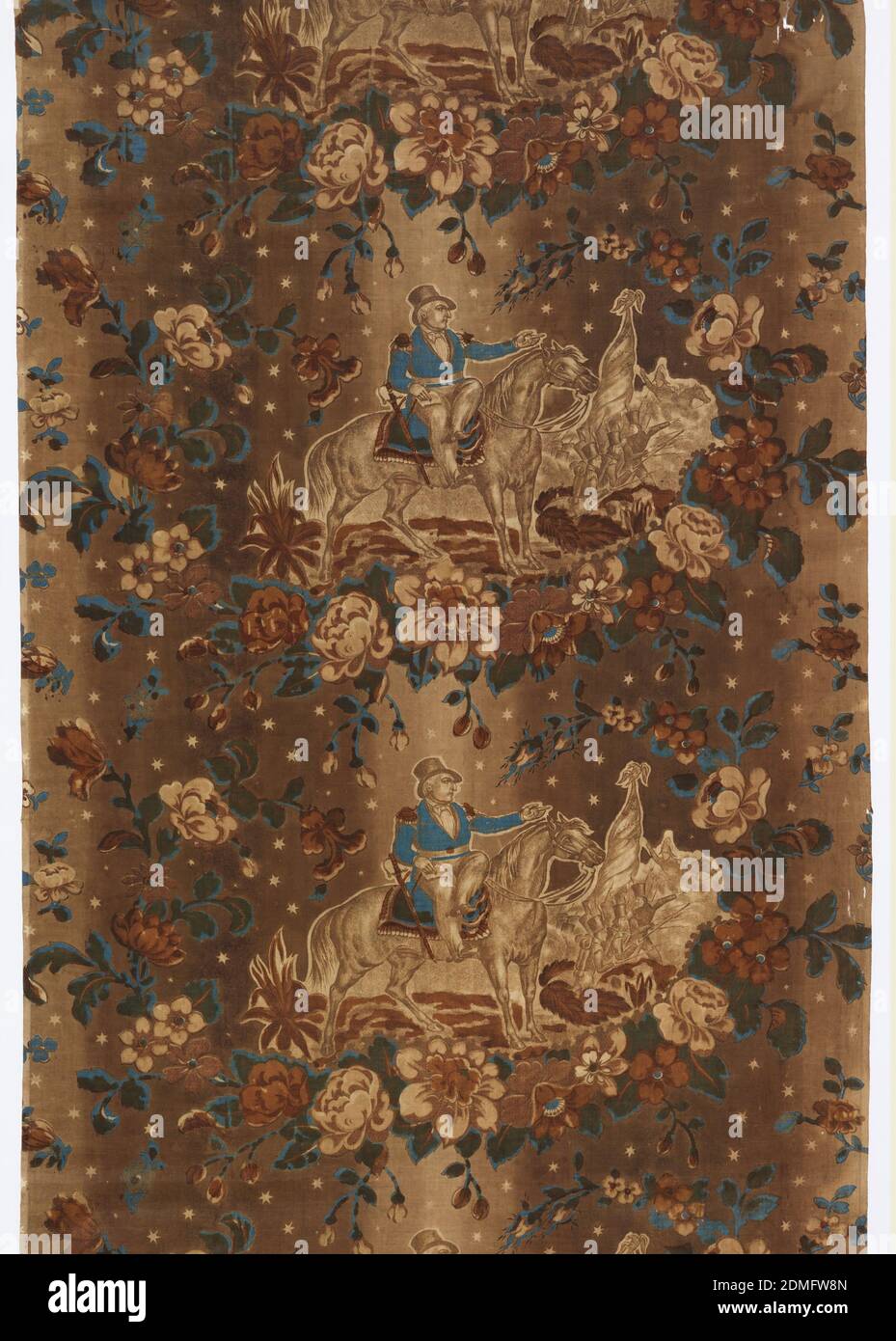 Textile, Medium: cotton Technique: block and roller printed on plain ...