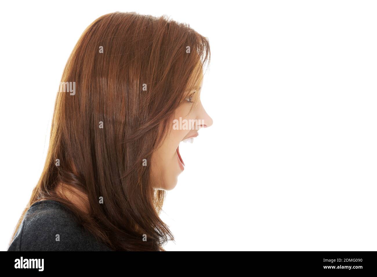 Woman mouth open side profile Cut Out Stock Images & Pictures - Alamy