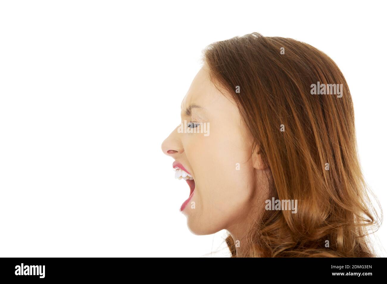 Woman mouth open side profile Cut Out Stock Images & Pictures - Alamy