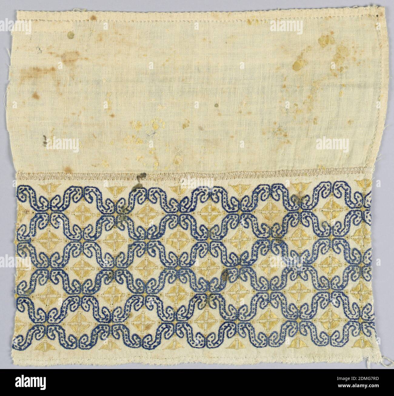 Band, Medium: silk on cotton Technique: chain stitch embroidery, Band ...