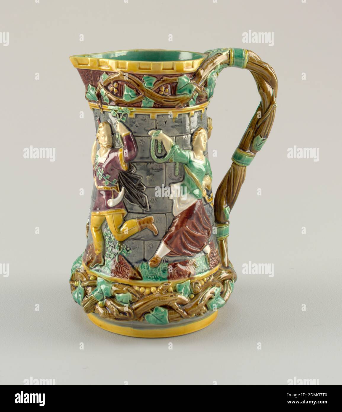 Pitcher, Mintons, Molded and glazed earthenware ('majolica'), Tall ...