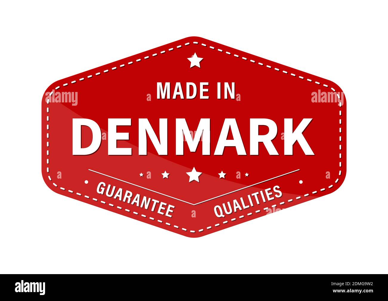 MADE IN DENMARK, guarantee quality. Label, sticker or trademark. Vector ...