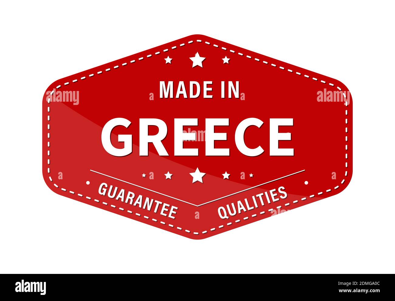 MADE IN GREECE, guarantee quality. Label, sticker or trademark. Vector ...
