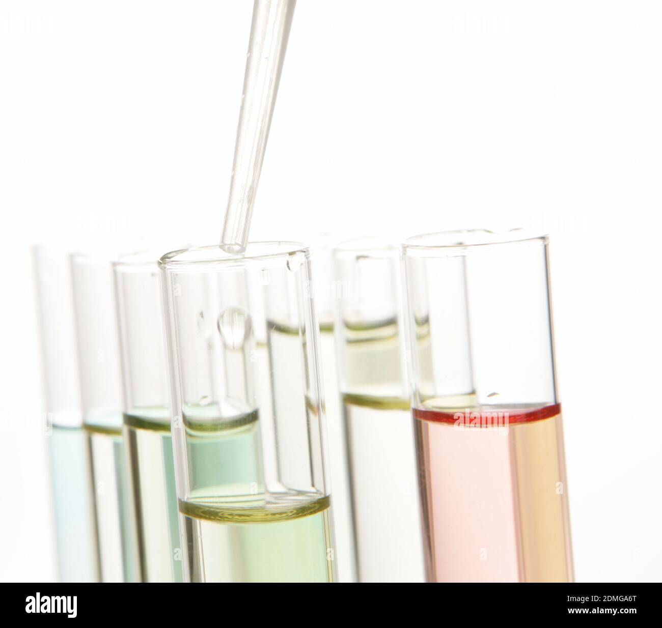 Close-up Of Test Tubes Against White Background Stock Photo - Alamy