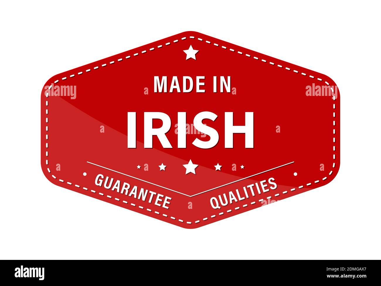 MADE IN IRISH, guarantee quality. Label, sticker or trademark. Vector ...