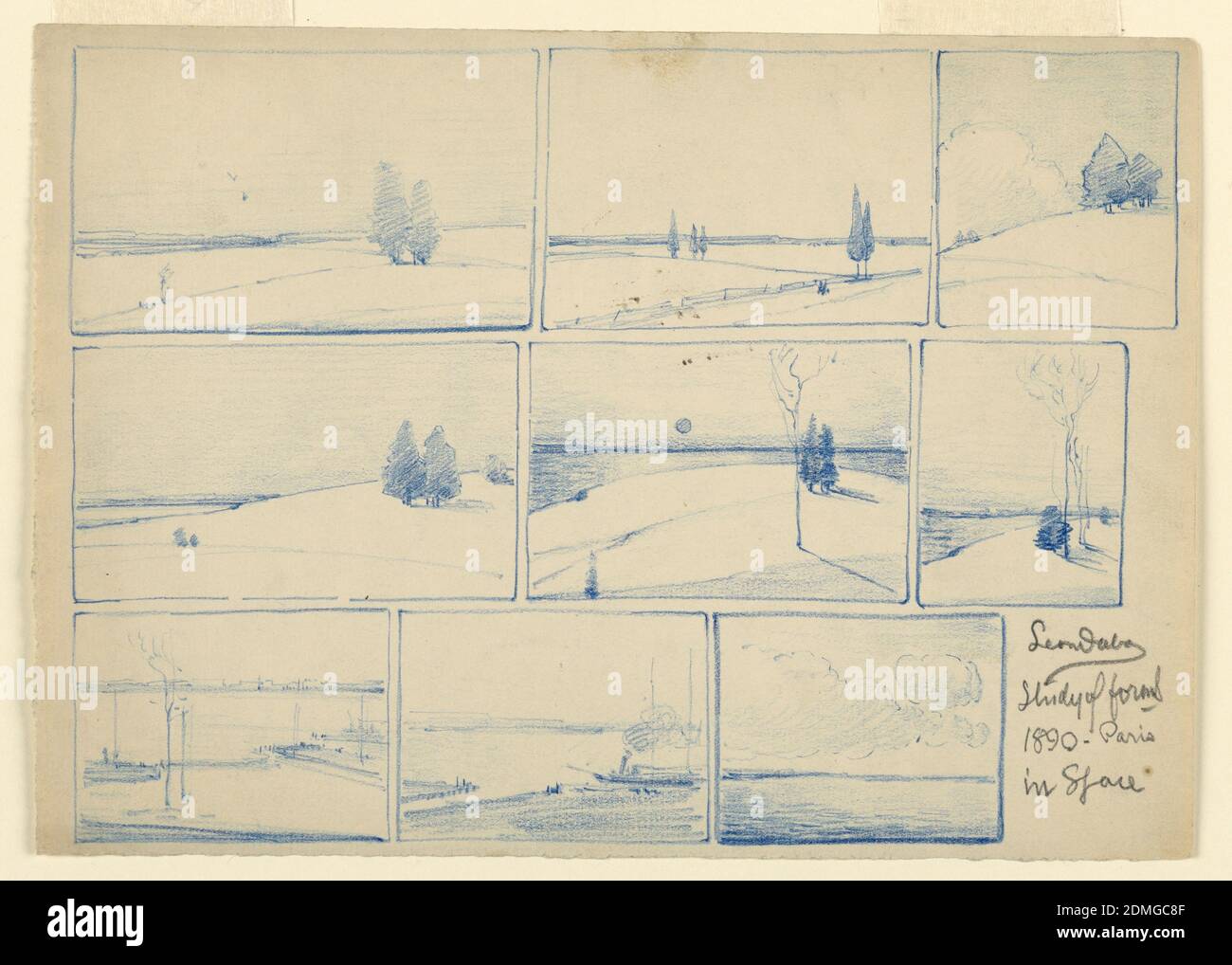 Nine Landscapes (Study of Forms in Space), Leon Dabo, American, 1868 ...