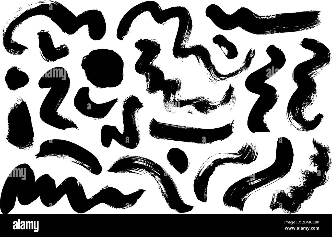 Black paint wavy brush strokes vector collection Stock Vector Image ...