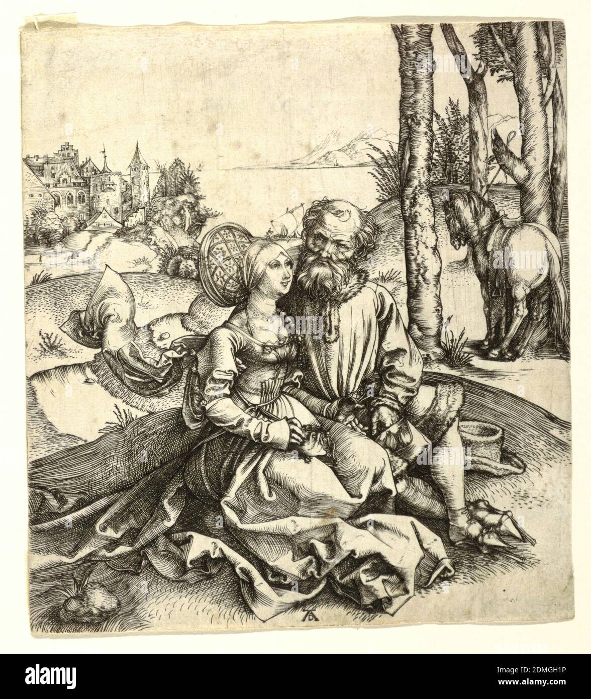 The Proposal, Albrecht Dürer, German, 1471–1528, Engraving on laid ...