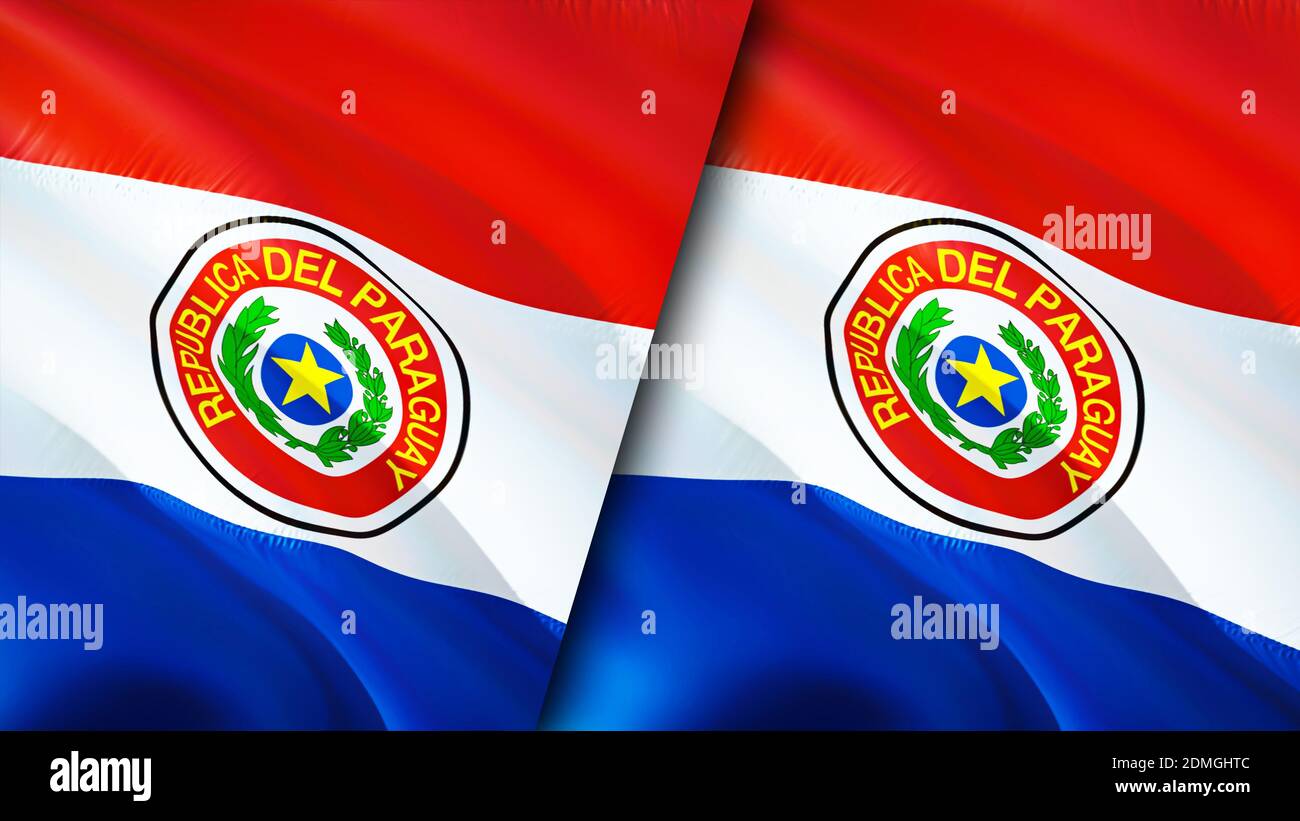 Paraguay and Paraguay flags. 3D Waving flag design. Paraguay Paraguay ...