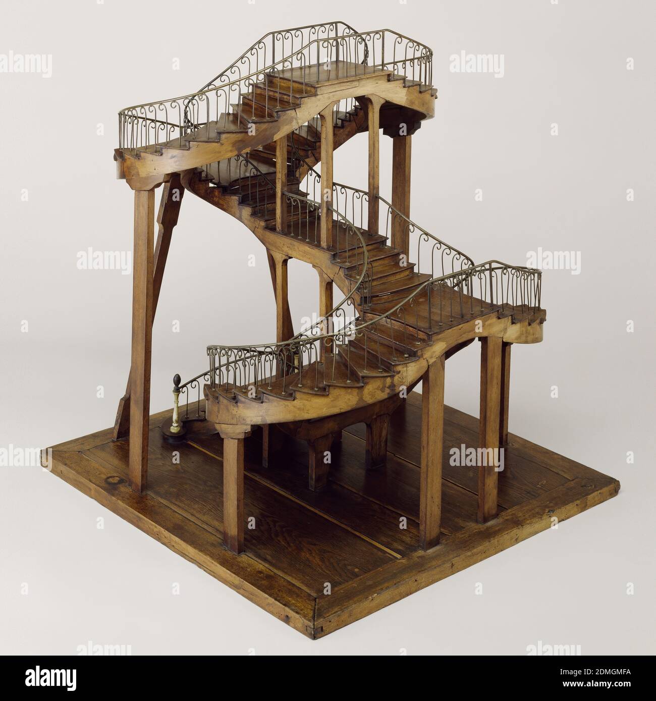 staircase model, pear, brass wire, bone, Double-revolution super ...