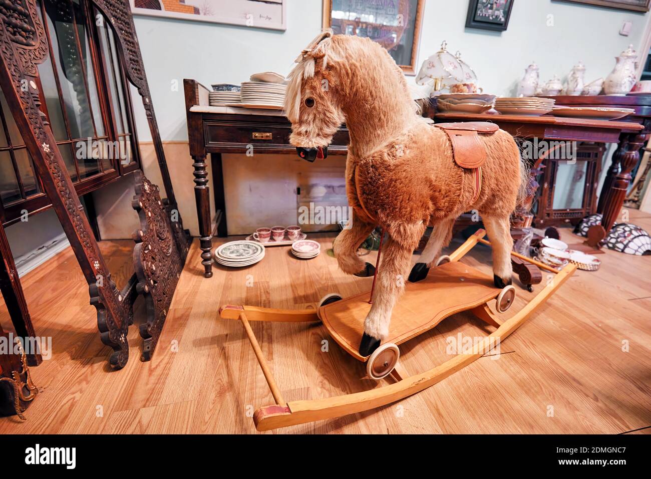 Ankara, Turkey - October, 2020: Vintage toy horse rocking chair ...