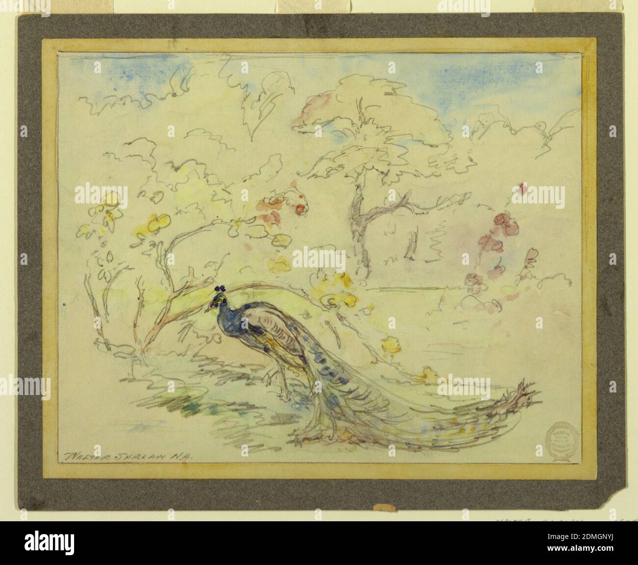 Peacock in a Garden, Walter Shirlaw, American, b. Scotland, 1838–1909 ...