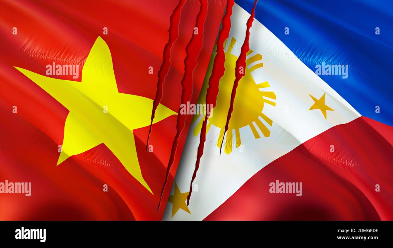 Vietnam and Philippines flags. 3D Waving flag design. Vietnam ... Vietnam and Philippines flags. 3D Waving flag design. Vietnam ...