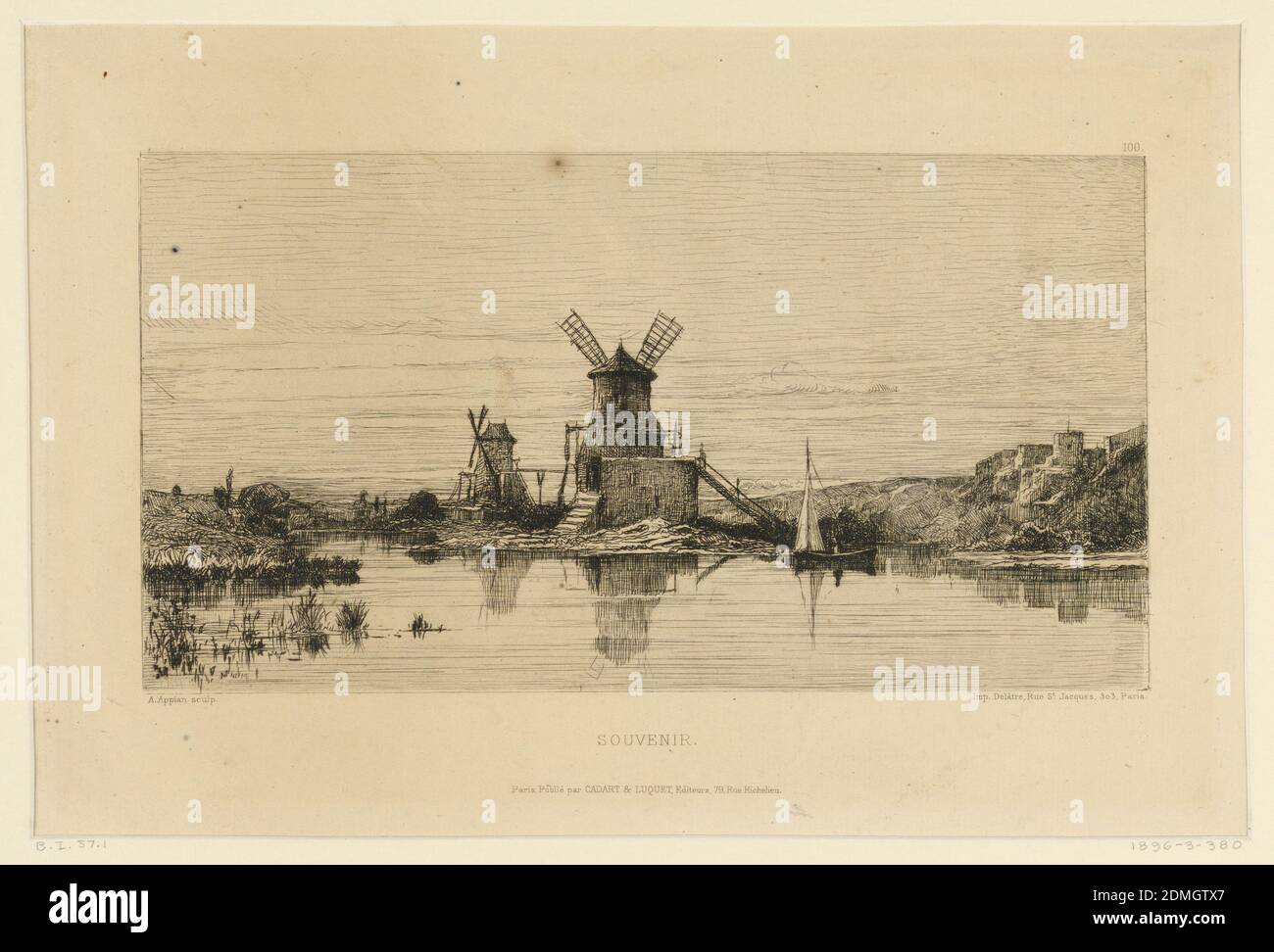 Souvenir, Adolphe Appian, French, 1818 - 1898, Etching in dark brown ...