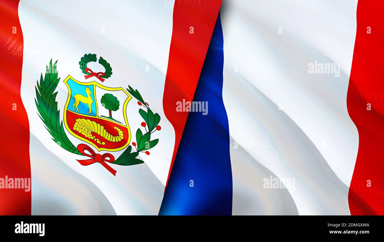 Peru and France flags. 3D Waving flag design. Peru France flag, picture ...