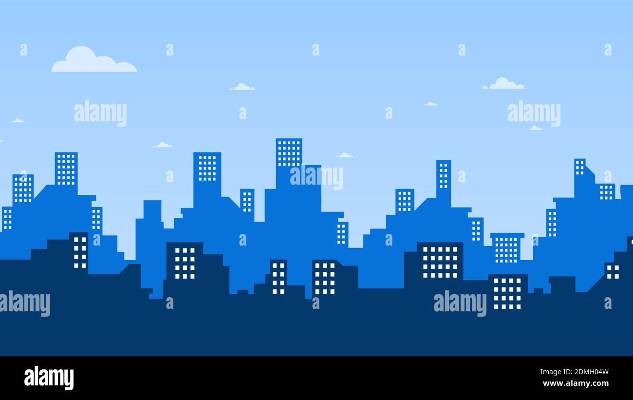 Silhouette cityscape with sky background.Vector illustration.Horizontal ...