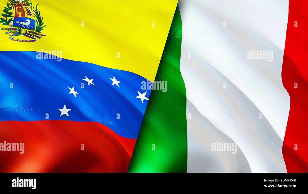 Venezuela and Italy flags. 3D Waving flag design. Venezuela Italy flag ...