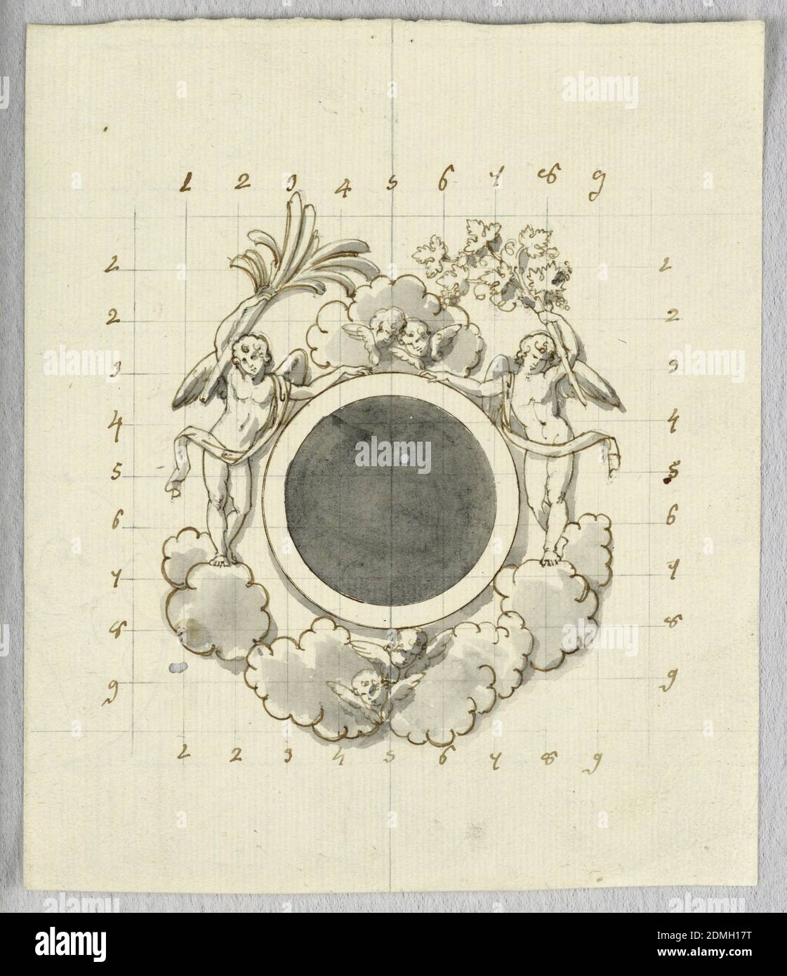 Project for the elevation of the frame of a receptacle for a monstrance ...