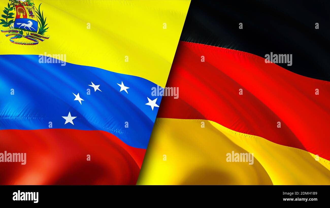 Venezuela and Germany flags. 3D Waving flag design. Venezuela Germany ...