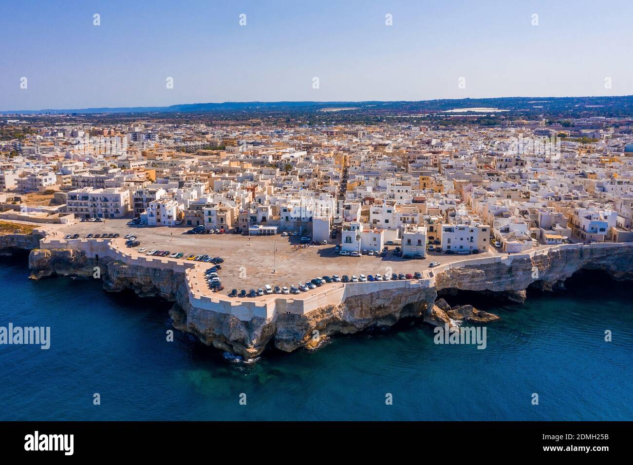 An aerial view of the City of Polignano a Mare town, Puglia region i ...