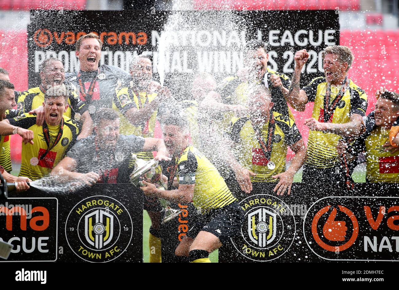 File photo dated 02-08-2020 of Harrogate Town's Josh Falkingham lifts ...