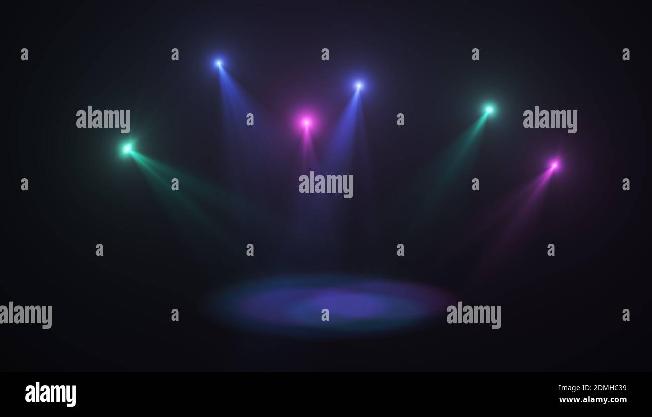Color stage light effect background.Abstract spotlight stage.Concert ...