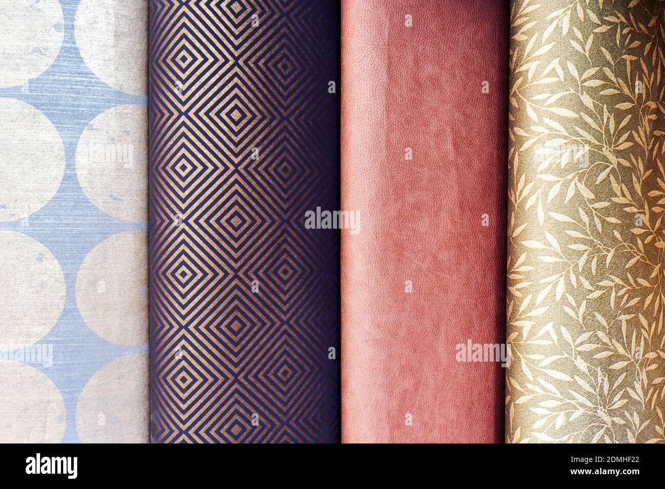 Wallpapers for home or office wall decoration displayed in a store ...
