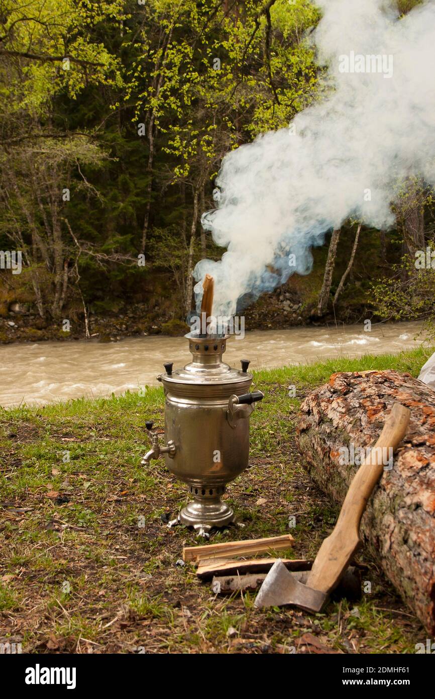 Old russian wood burning samovar hi-res stock photography and images ...