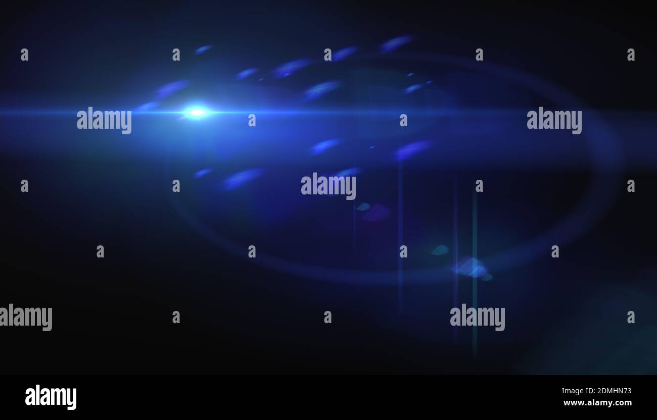 Sunrise with rays and lens flare.Blue light with dust Stock Photo - Alamy