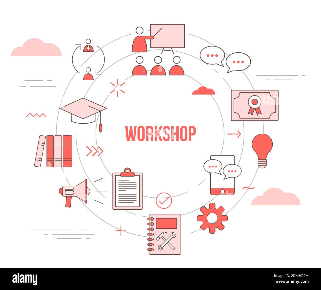 workshop concept lecture certificate hat speaker teaching brainstorming ...