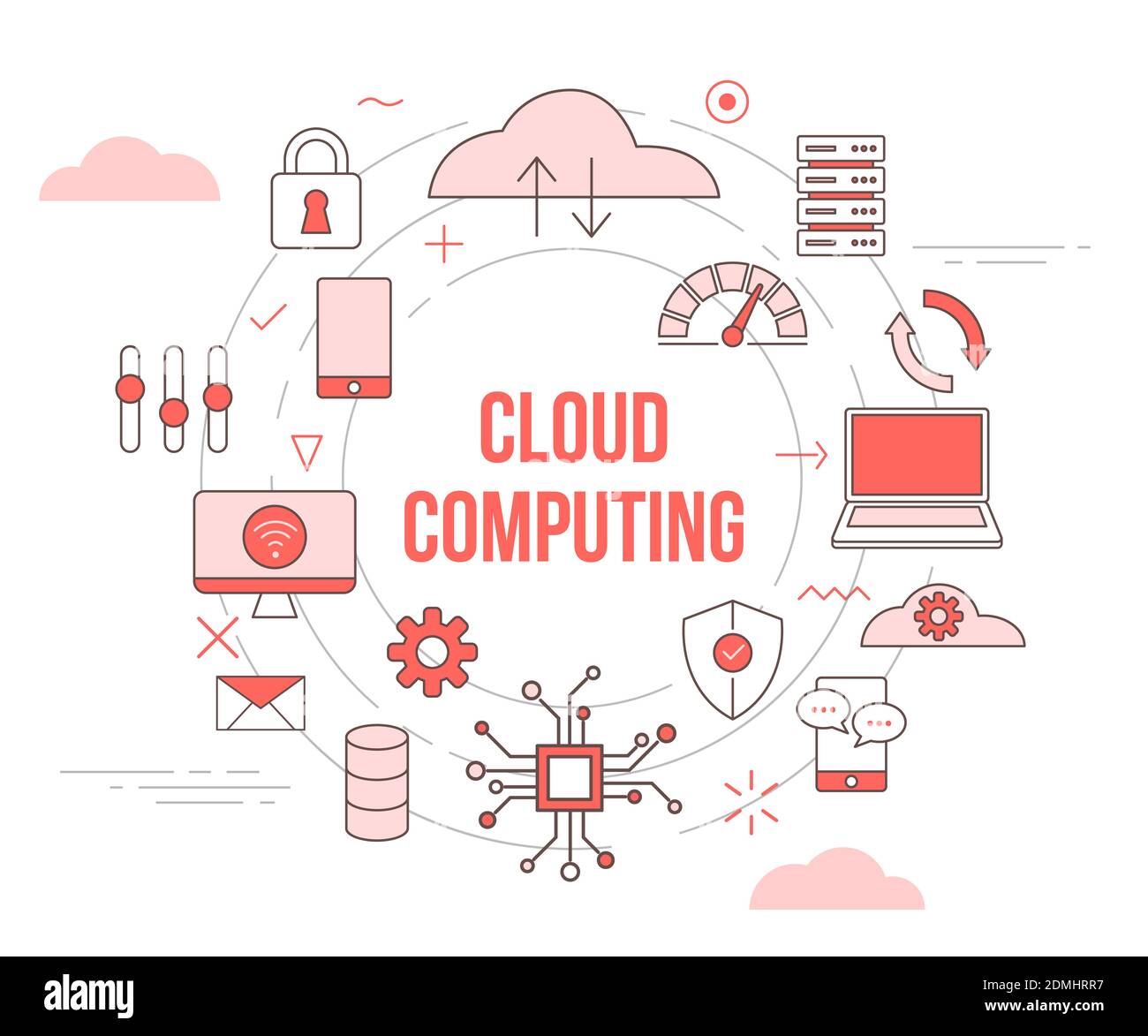 cloud computing concept cloud smartphone laptop computer data network ...