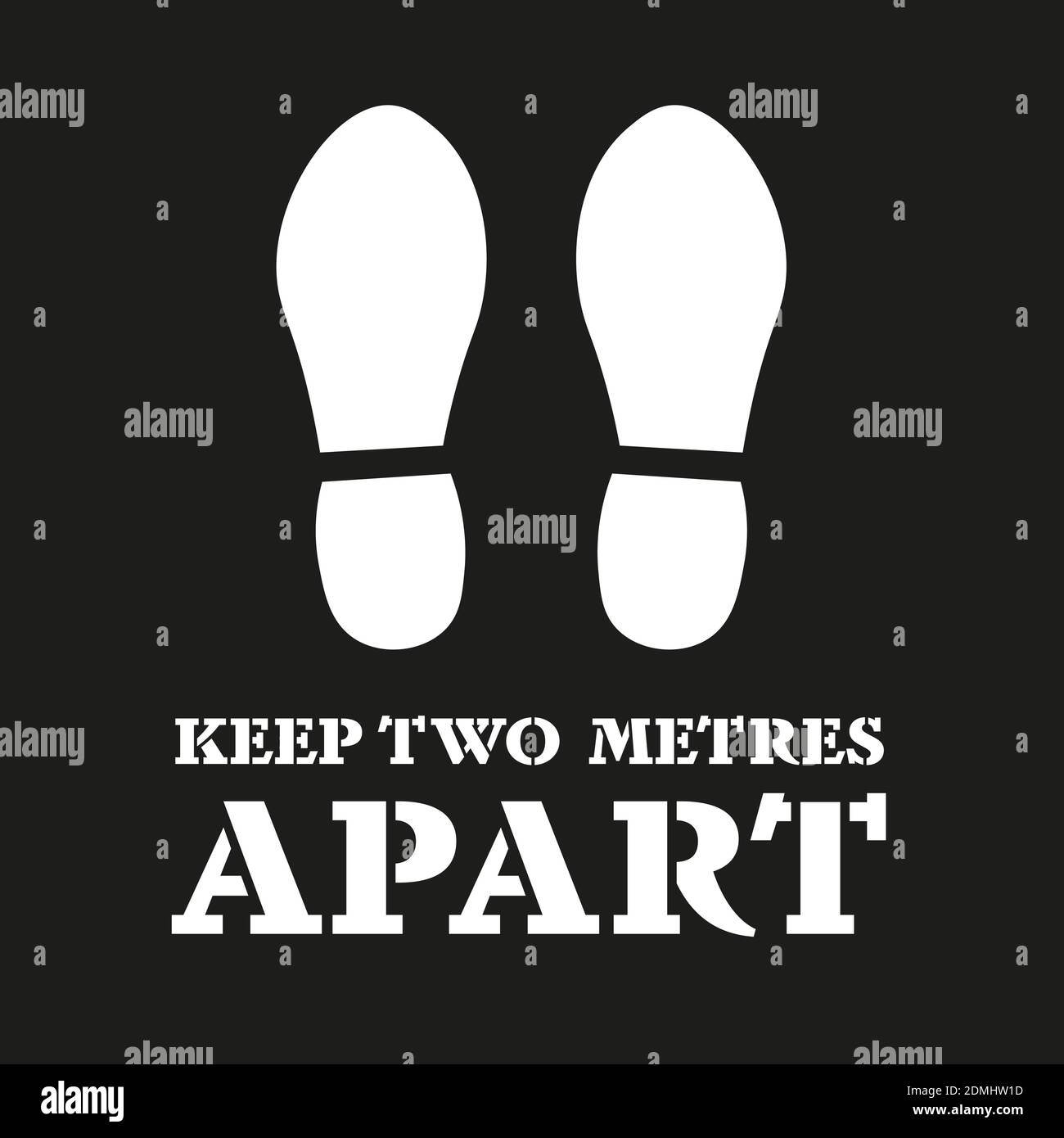 Keep Two Metres Apart with foot print makers - social distancing ...
