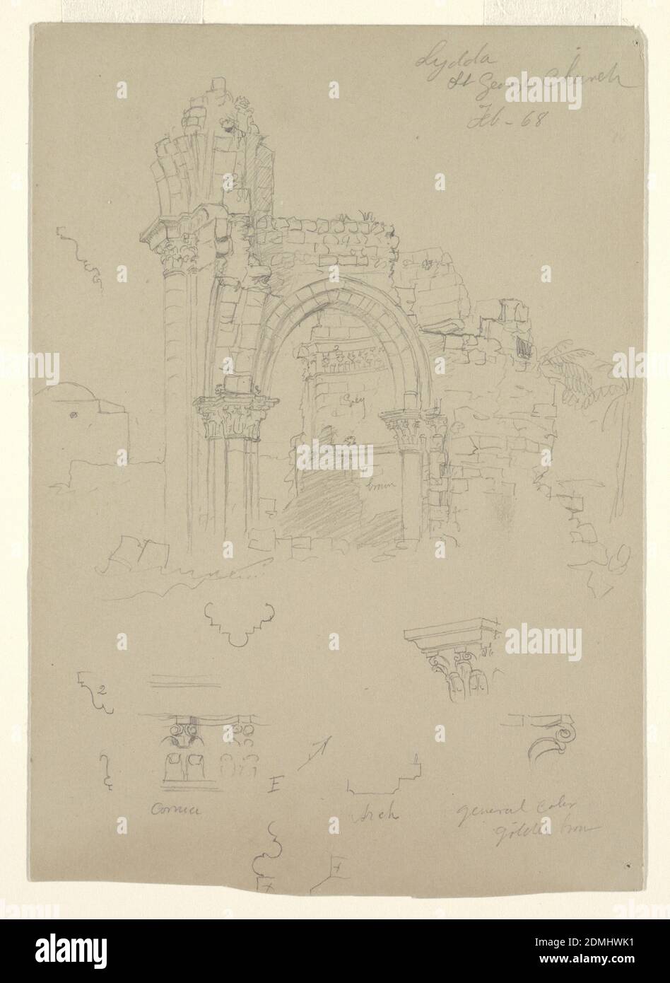 Ruins of St. George Church, Lydda [present day Lod], Frederic Edwin ...