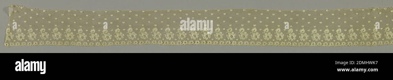 Border, Medium: linen Technique: bobbin lace, Mechlin style, Straight ...