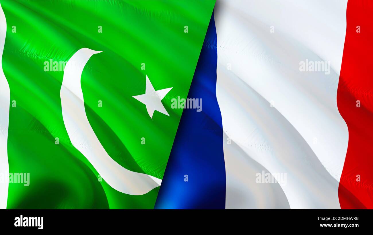 Pakistan and France flags. 3D Waving flag design. Pakistan France flag ...