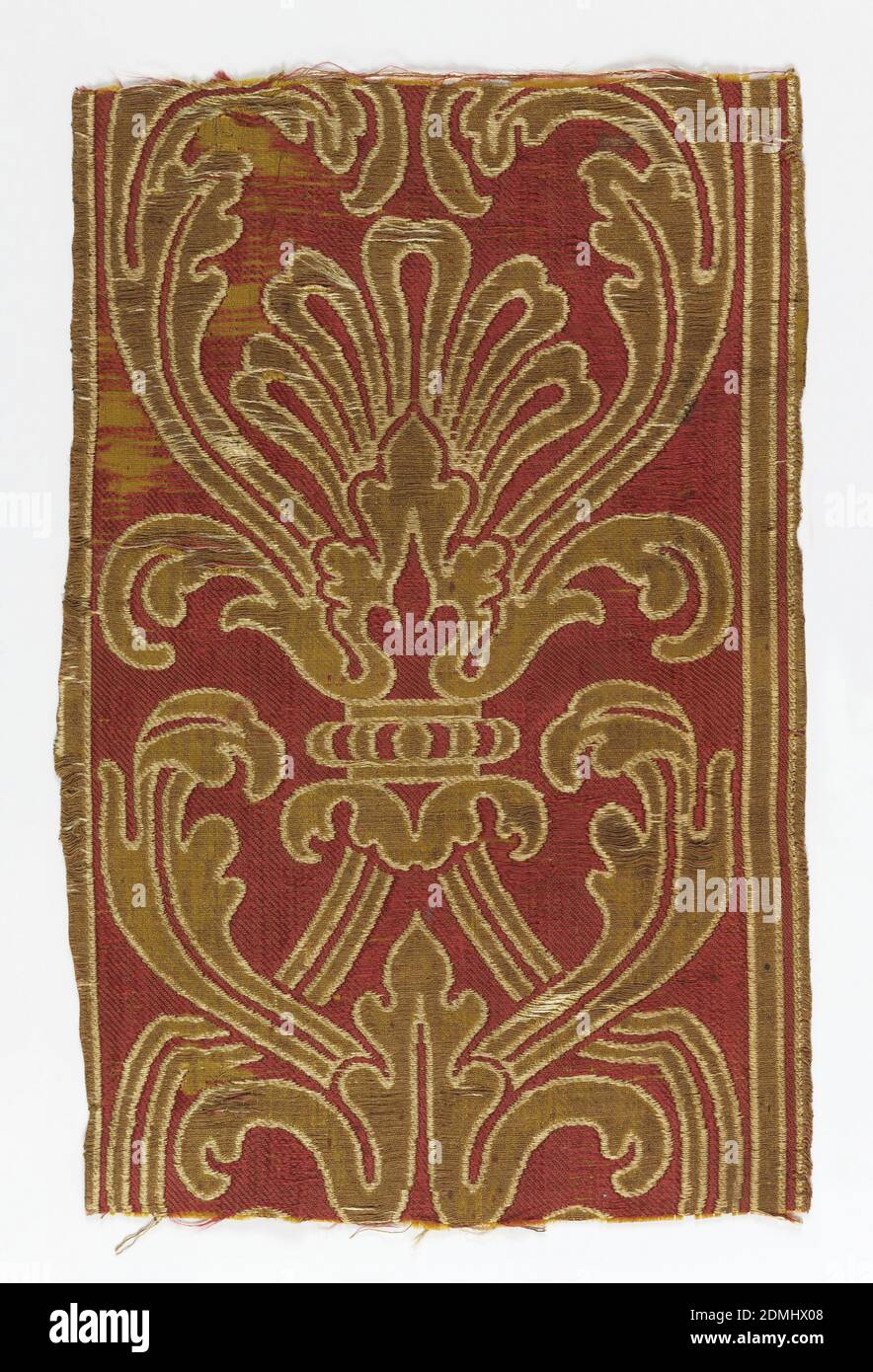 Border fragment, Medium: silk, linen Technique: brocatelle, Fragment of ...