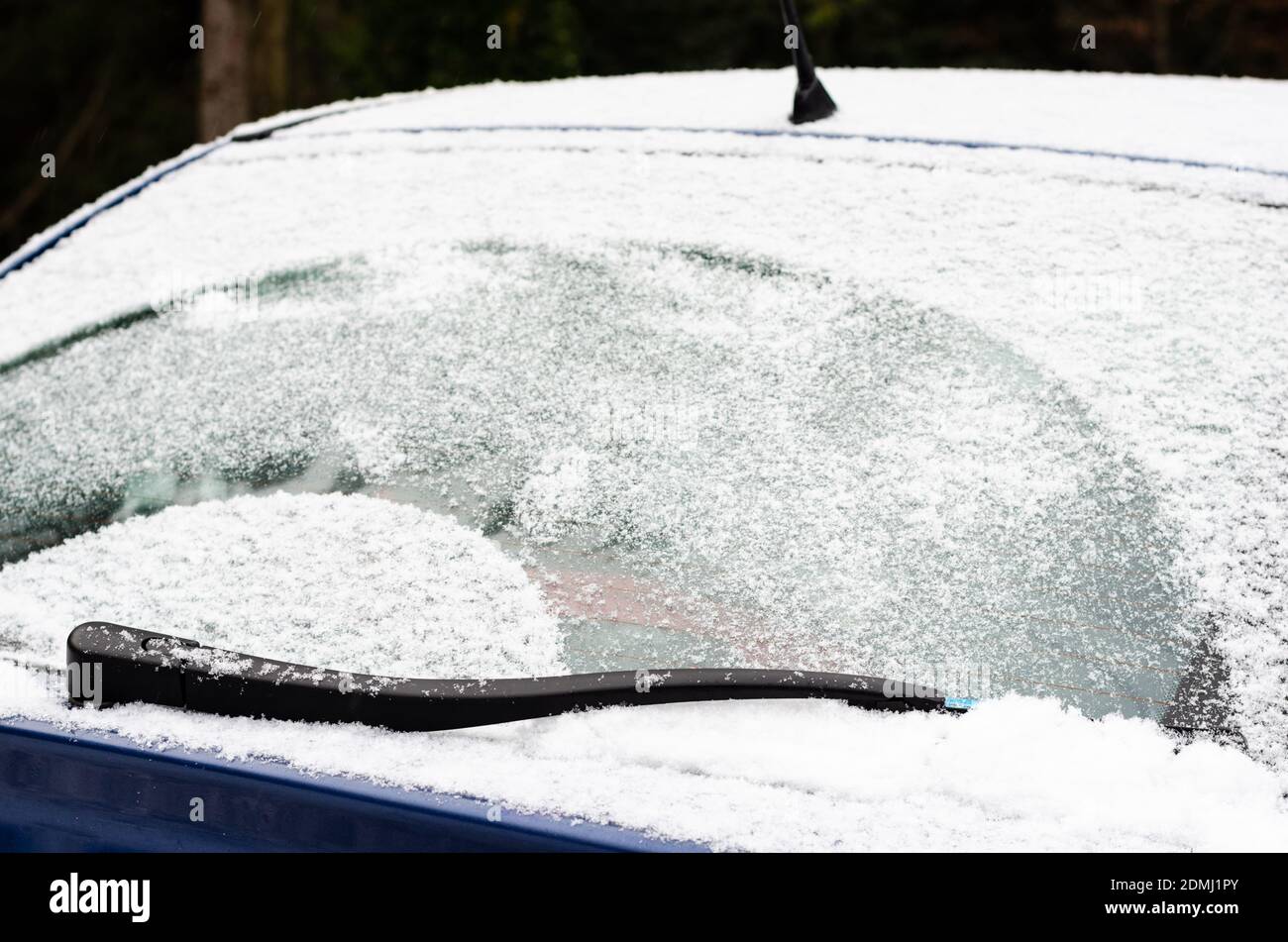 Car windows and wipers covered with snow in winter Stock Photo - Alamy