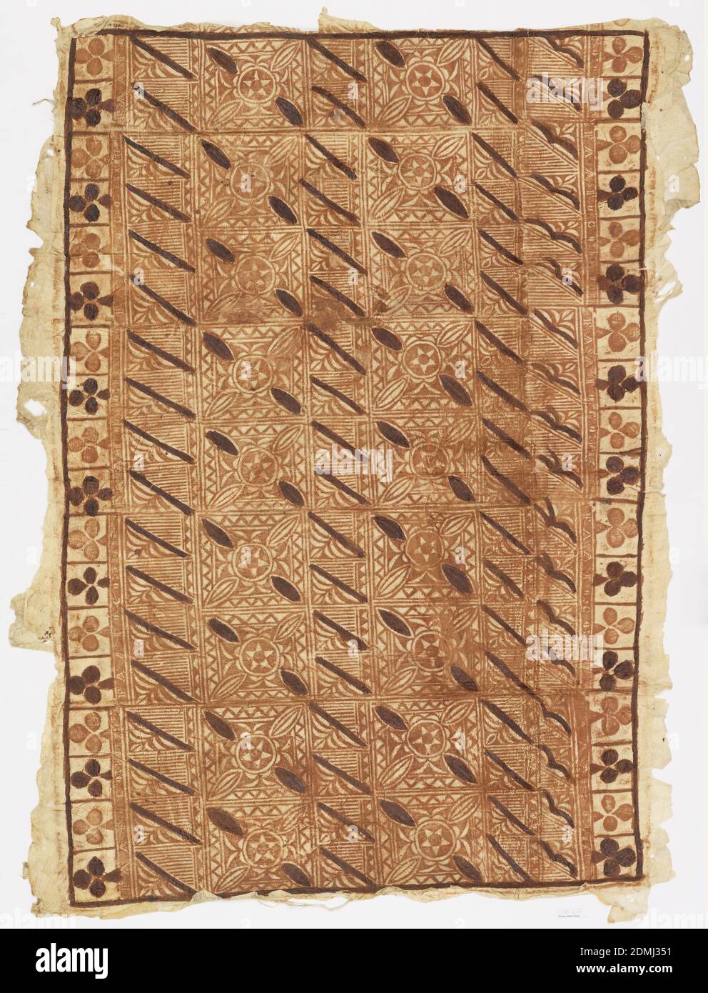 Tapa cloth, Medium: bark Technique: beaten, Oblong panel of tapa cloth ...