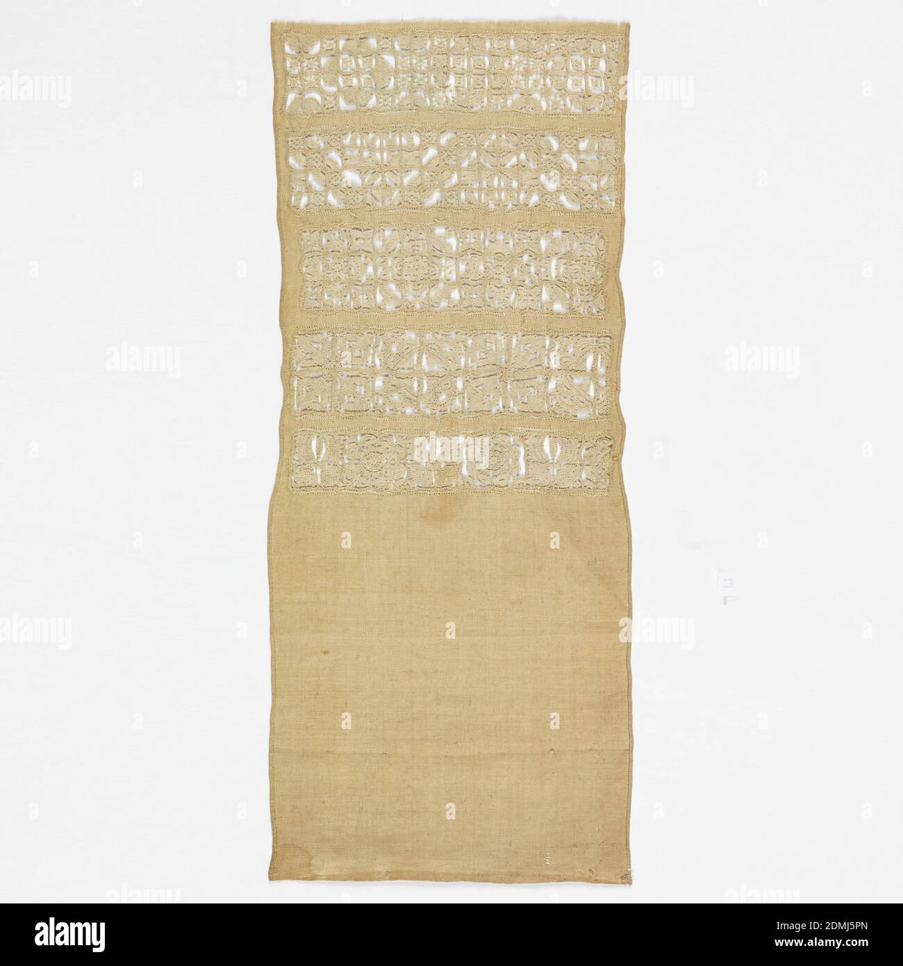 Sampler, Medium: linen Technique: cutwork embroidery, Five cross ...